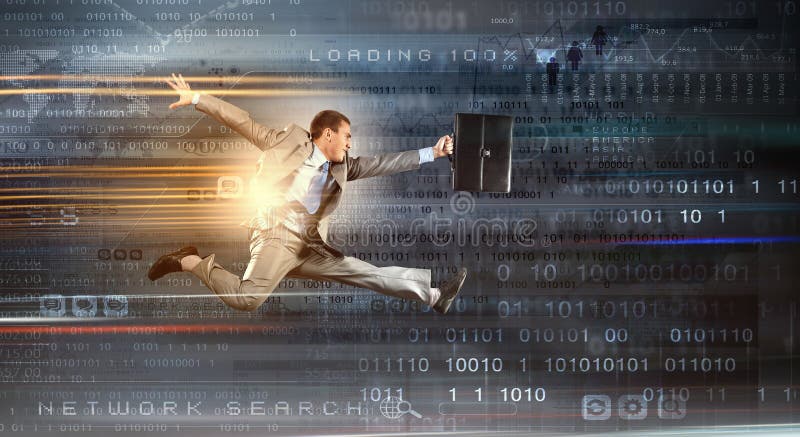 Full speed businessman stock photo. Image of concept - 56553284