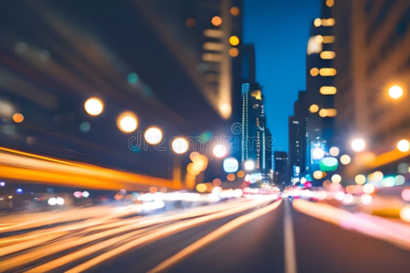 Full Speed Riding at the Road Effect Blur and Focus at the Center Stock ...