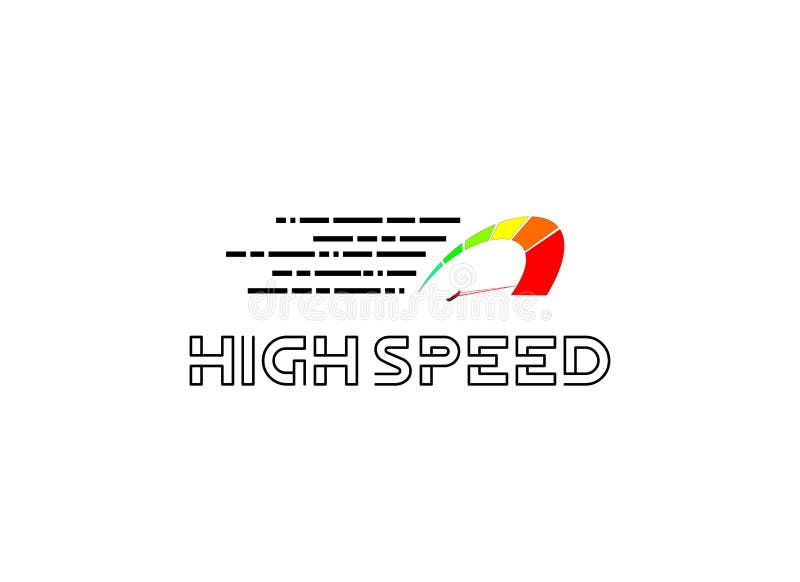 Full Speed Vector Illustration Isolated on a White Background Stock ...
