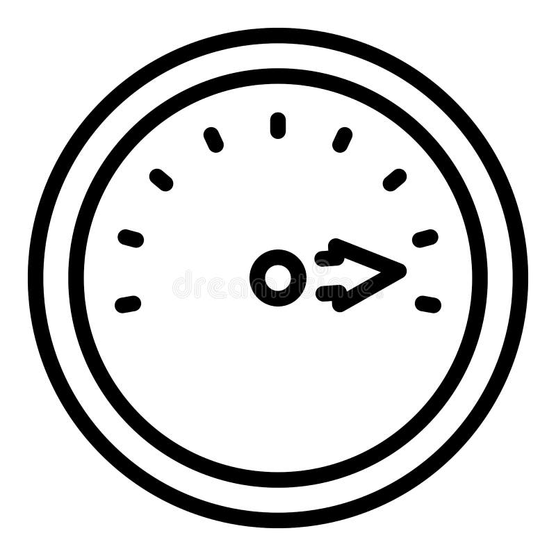 Full Speedometer Icon Outline Vector. Speed Meter Stock Vector ...