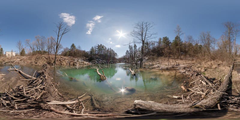 Full Spherical Hdr Panorama 360 Degrees Angle View Near Lake with ...