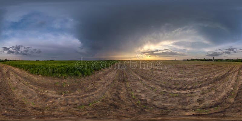 Full Spherical Hdri Panorama 360 Degrees Angle View among Fields in ...
