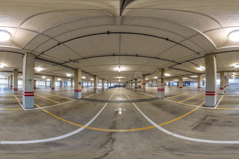 Full Spherical HDRI Panorama of Empty Underground Garage Stock ...