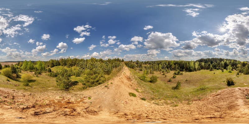 Full Spherical Hdri 360 Panorama on Mountain in Pinery in Sunny Spring ...