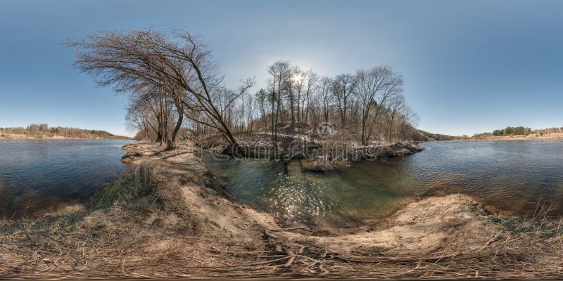 Full Spherical 360 Hdri Panorama View on Edge of Winter Forest Near ...