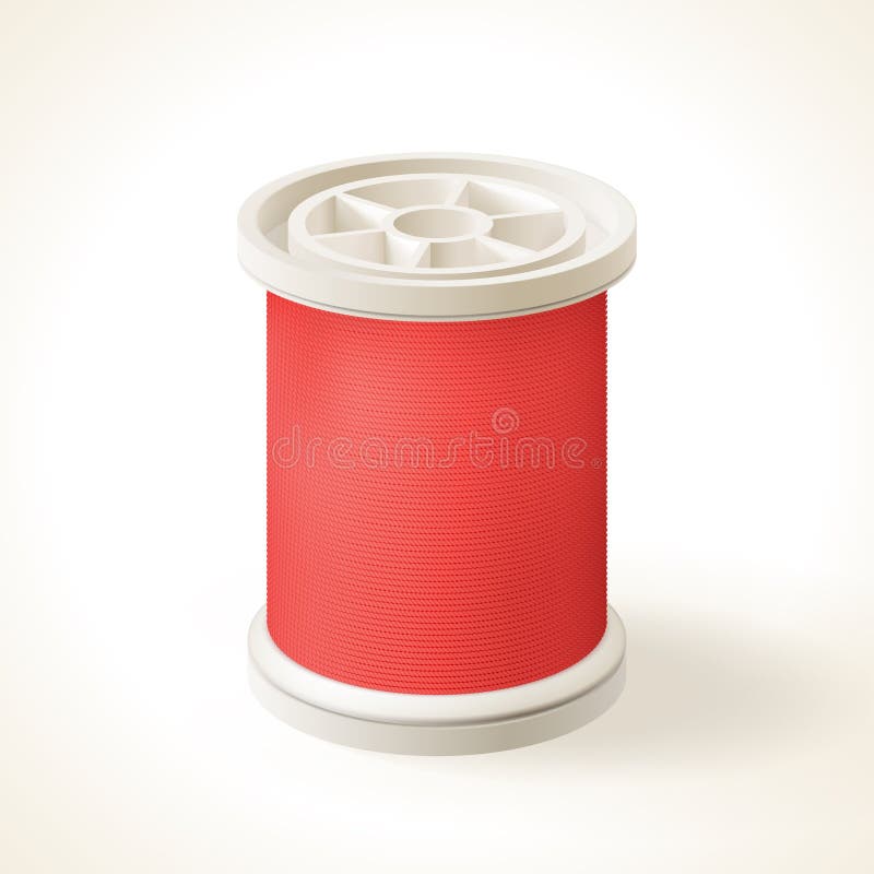 Full spool of red thread stock vector. Illustration of repair - 50706647