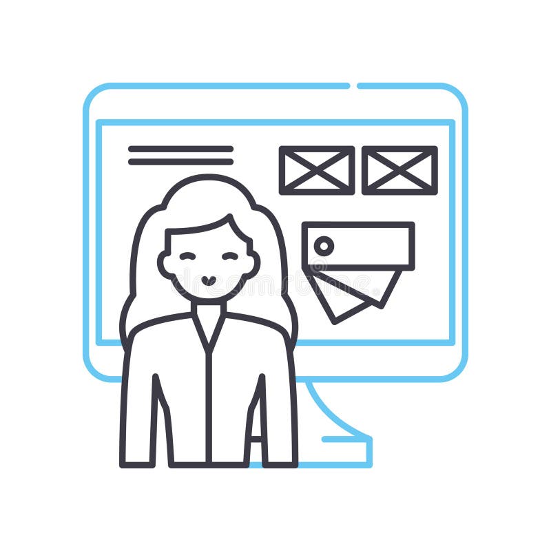 Full Stack Designer Line Icon, Outline Symbol, Vector Illustration ...