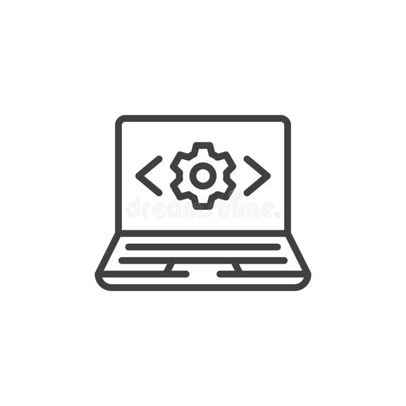 Full Stack Dev line icon stock illustration. Illustration of sign ...