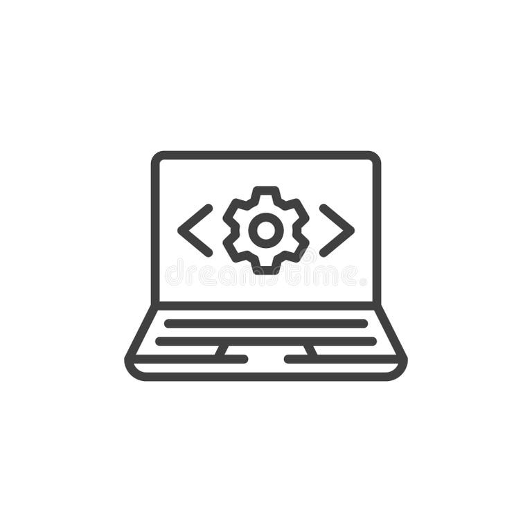 Full Stack Dev line icon stock illustration. Illustration of sign ...