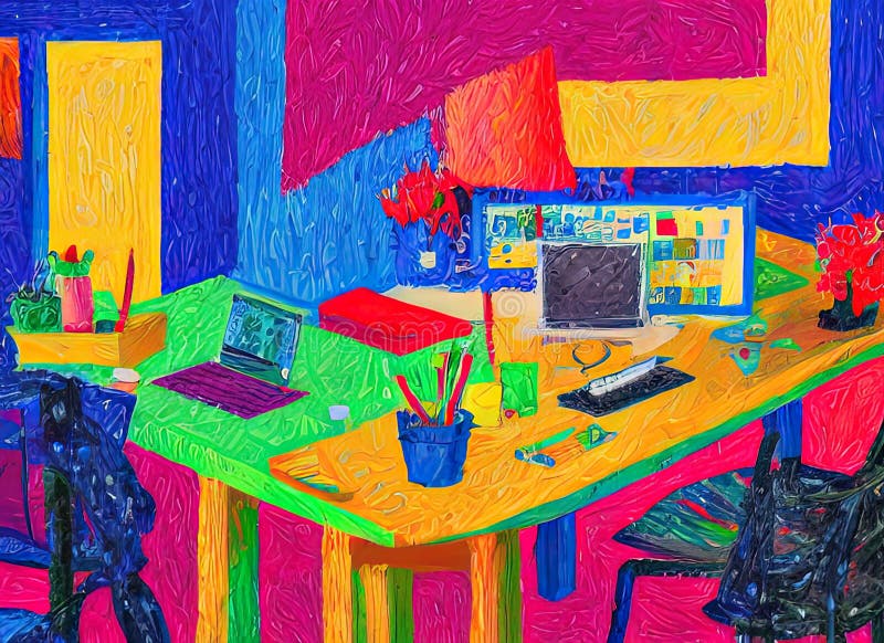 Full-Stack Developer Job Fictional Work Environment. Stock Illustration ...