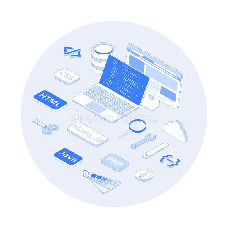 Full Stack Developer. Programmer Who Can Work with Software and Hardware Part of the Service ...