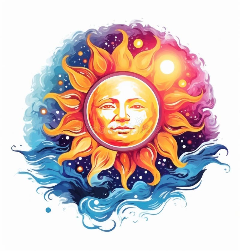 The Full Sun Sticker Sun Illustration Stock Illustration - Illustration ...
