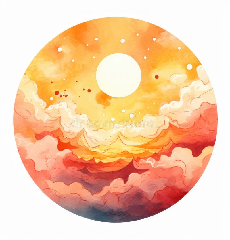The Full Sun Sticker Sun Illustration Stock Illustration - Illustration ...