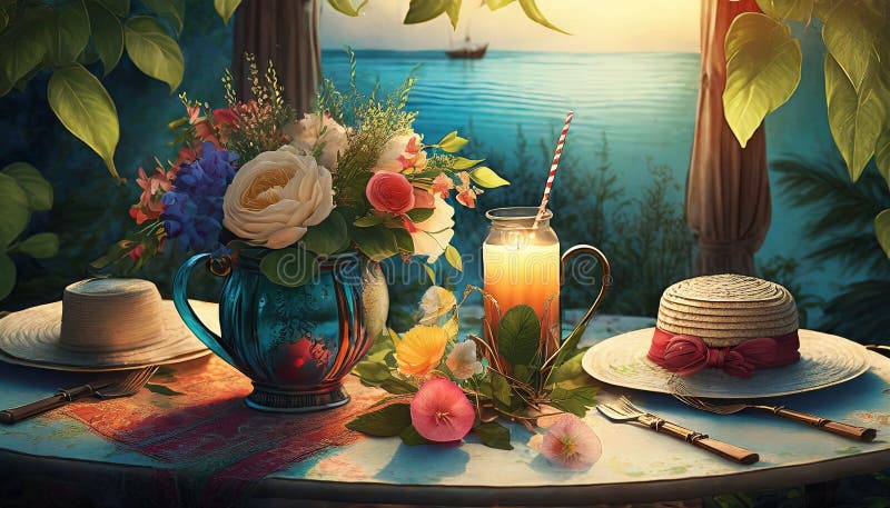 Full Table of Italian Meals AI Generated Image Stock Illustration ...