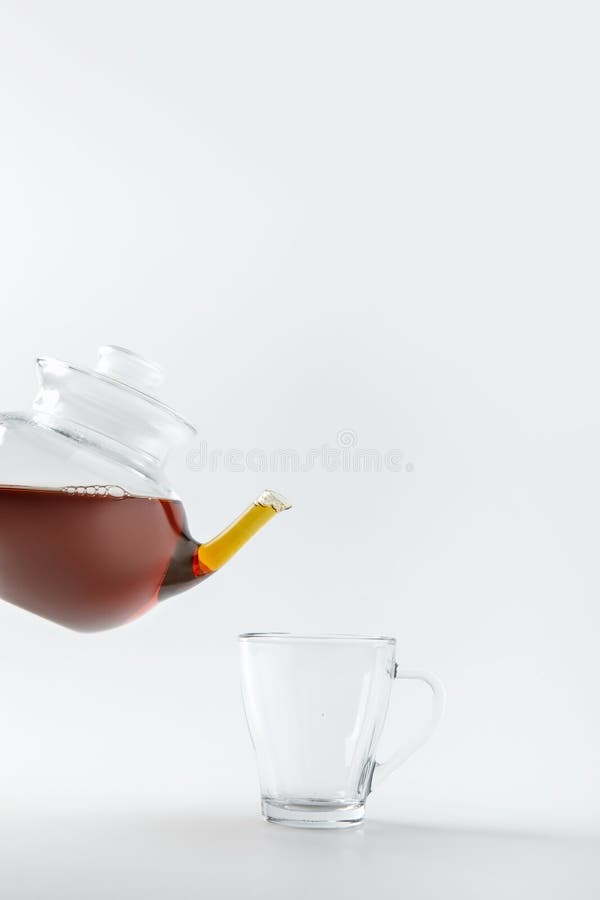 Full Teapot with Cup Isolated Stock Image - Image of drink, glass ...