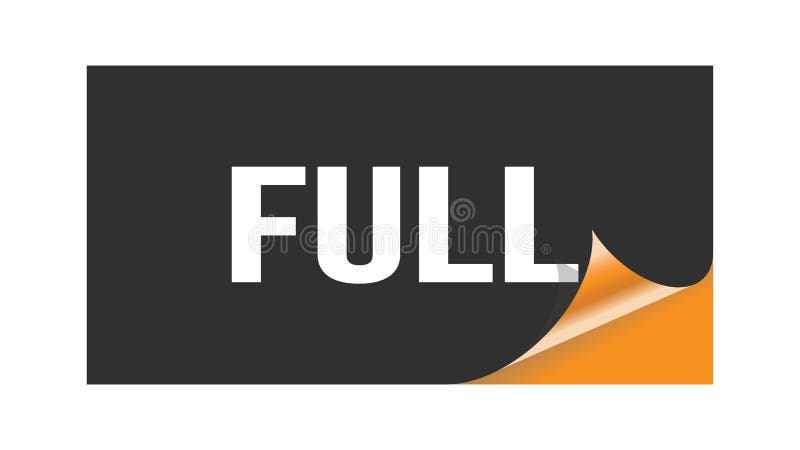 FULL Text Written on Black Orange Sticker Stock Illustration ...