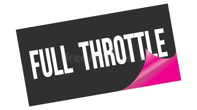 FULL THROTTLE Text on Black Pink Sticker Stamp Stock Illustration ...