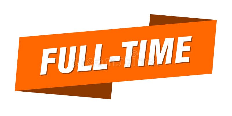 Full-time Banner Template. Full-time Ribbon Label Stock Vector ...