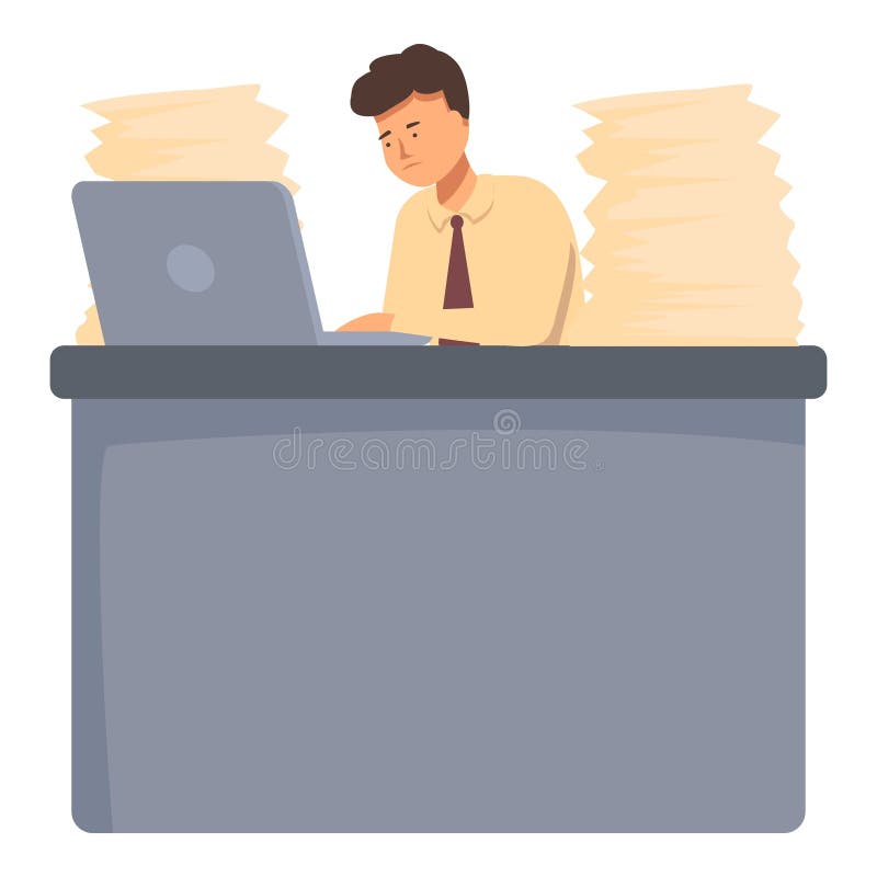 Full Time Paper Work Icon Cartoon Vector. Design Labor Stock Vector ...