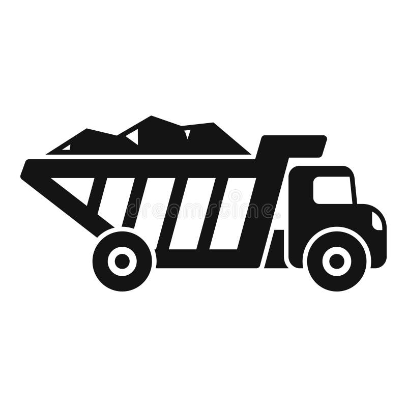 Full Tipper Truck Transporting Coal on Site Icon Stock Vector ...