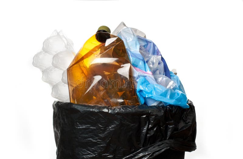 Full trash bin stock image. Image of basket, recycle - 28238647