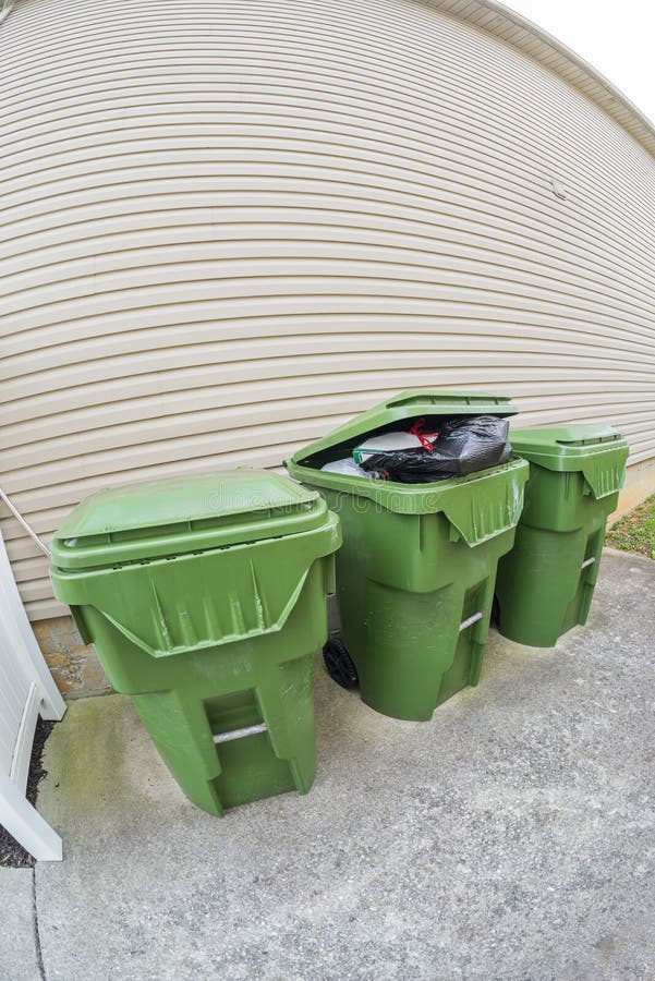 Full Trash Bin Vertical with Copy Space Stock Image - Image of full ...
