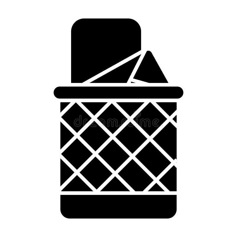Full Trash Can Solid Icon. Bin Vector Illustration Isolated on White ...