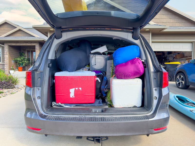 Full Van Packed Camping Trip Back Open Stock Photos - Free & Royalty ...