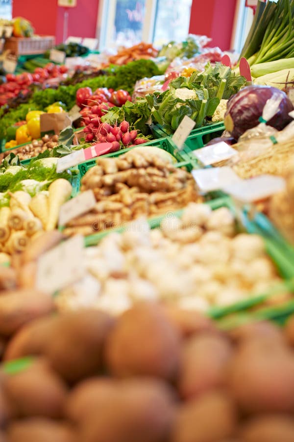 Full Vegetable Stall in the Supermarket Stock Image - Image of ...