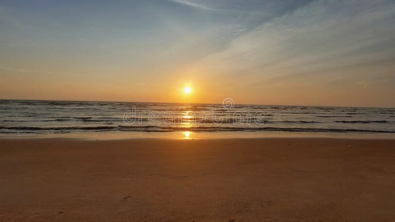 Full Very Beautiful Sunset on Borneo Beach Stock Photo - Image of ...