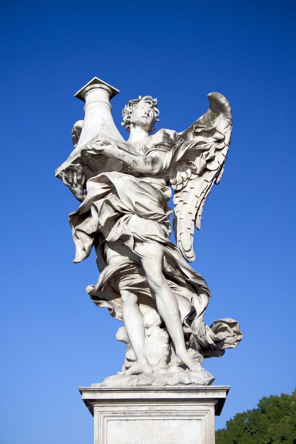 Full View of the Angel with Column, Castel Sant Angelo, Rome, Italy ...