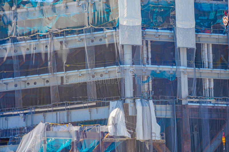 Full View of the Building Under Construction Stock Photo - Image of ...