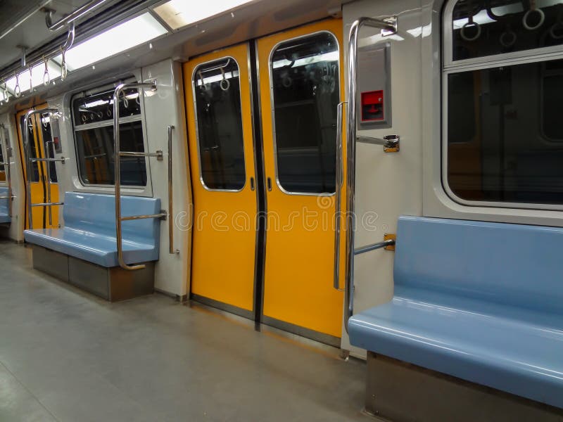 Full view inside subway stock image. Image of railway - 84360913