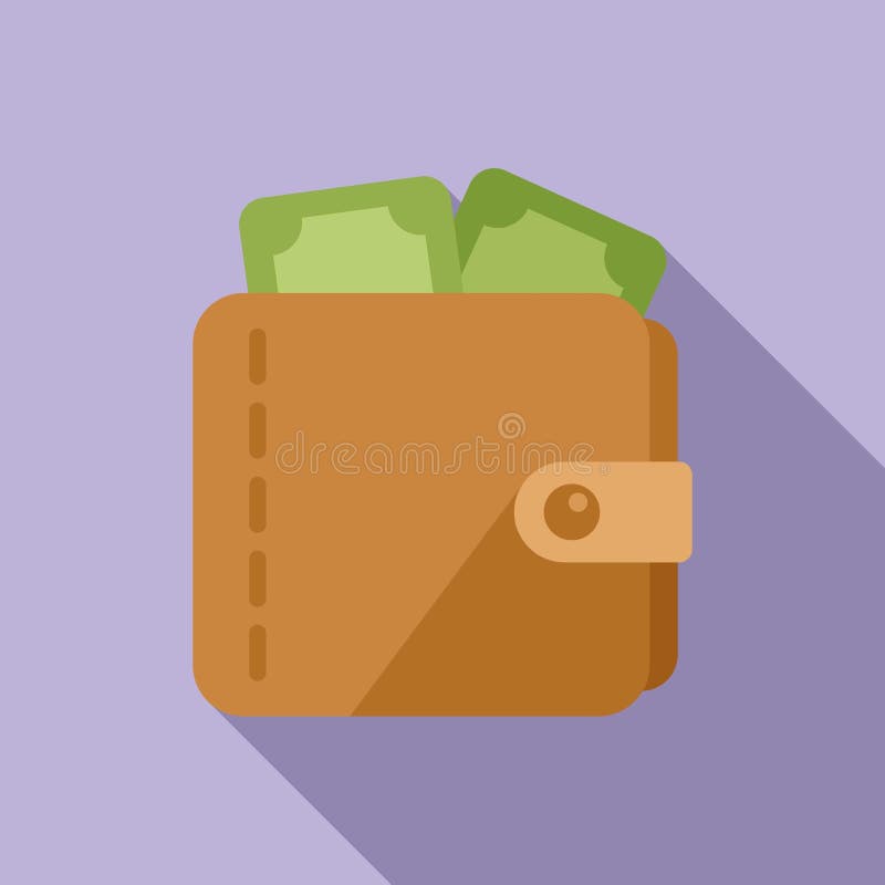 Full Wallet of Cash Icon Flat Vector. Payment Stack Stock Illustration ...
