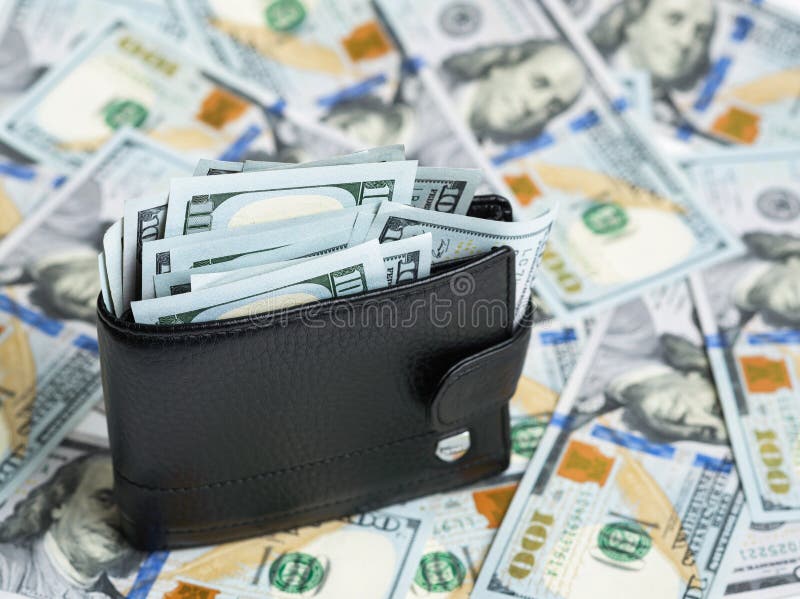 Full Wallet on Dollar Bills Stock Image - Image of bank, dollar: 54218815