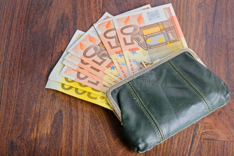 Full wallet on the table stock image. Image of business - 47486051