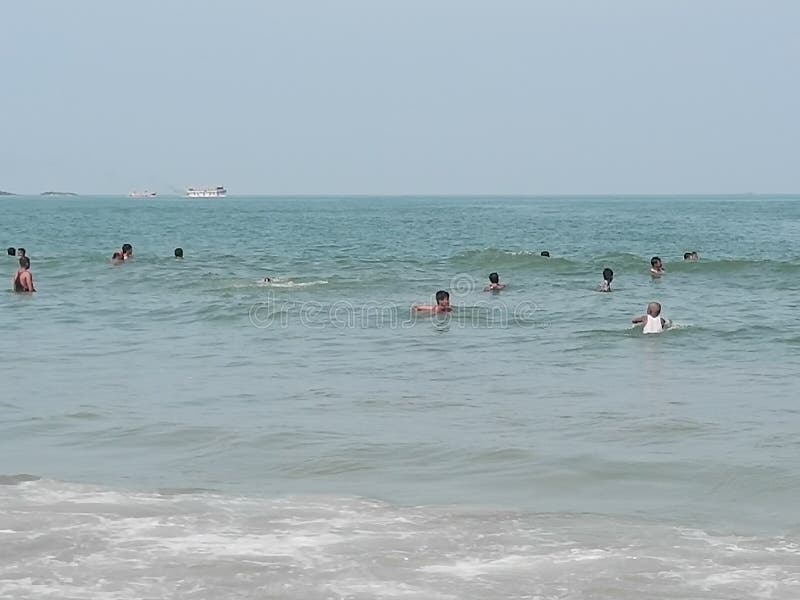 Full of Water in an Ocean People Bathing Stock Photo - Image of water ...