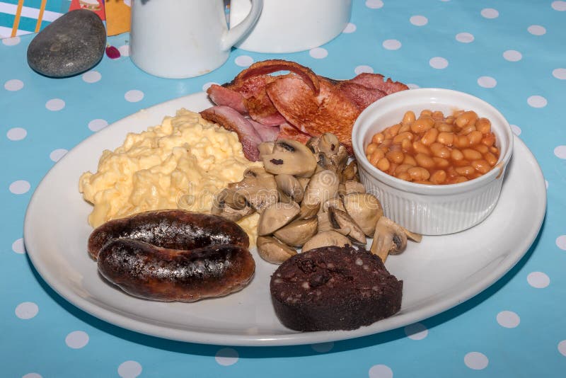Full Welsh breakfast stock image. Image of mushrooms - 97480819