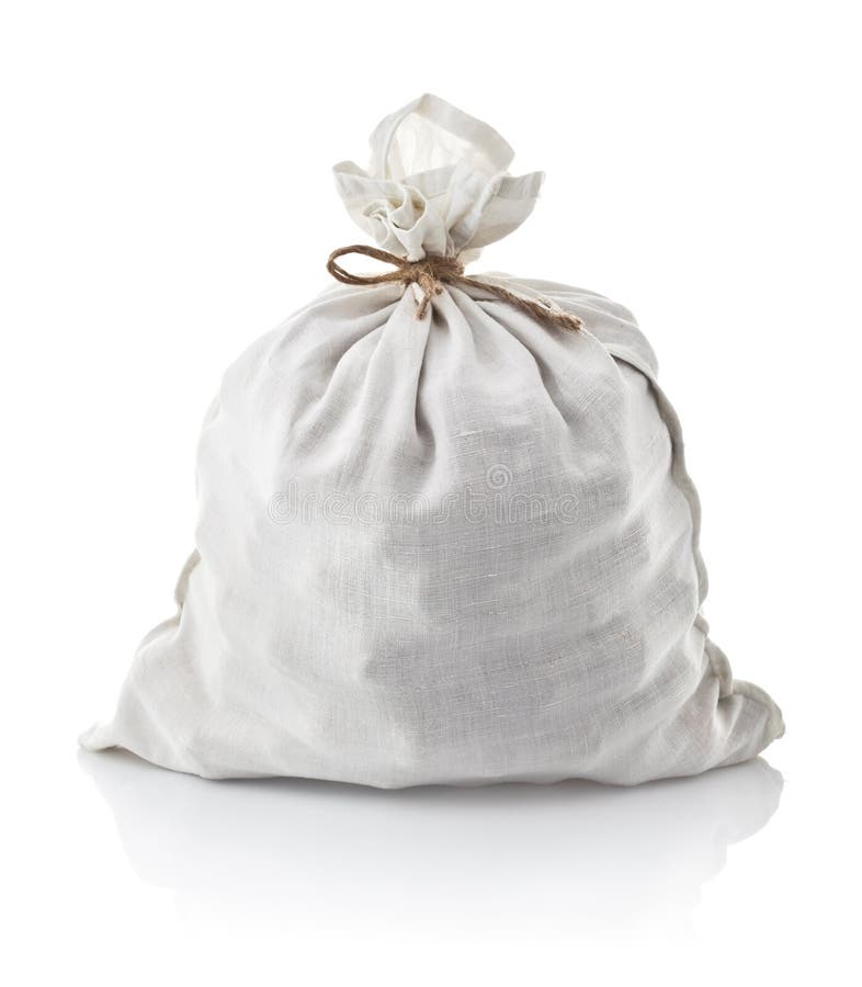 Full White Sack Tied by Rope Stock Image - Image of single, full: 21958671