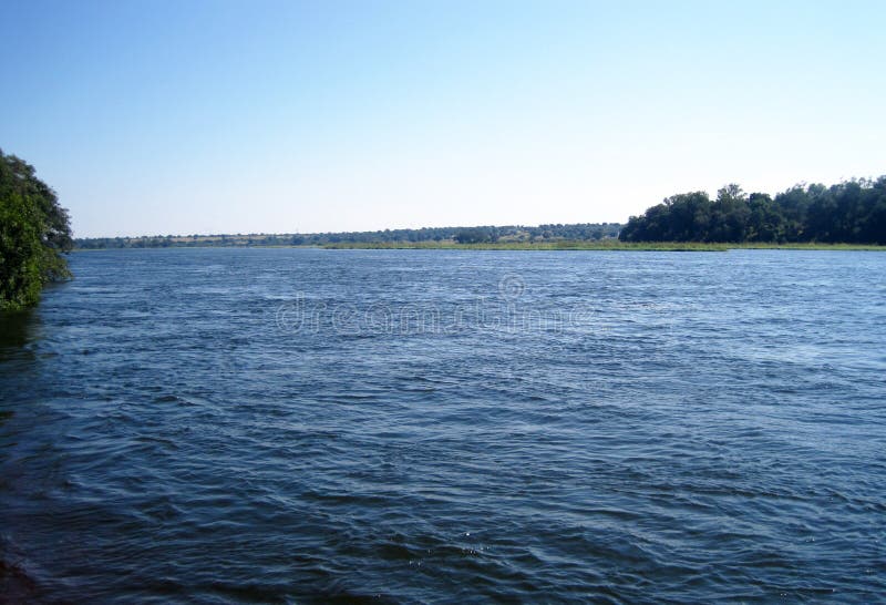 Full Wide Kavango River in Namibia Stock Image - Image of flowing ...