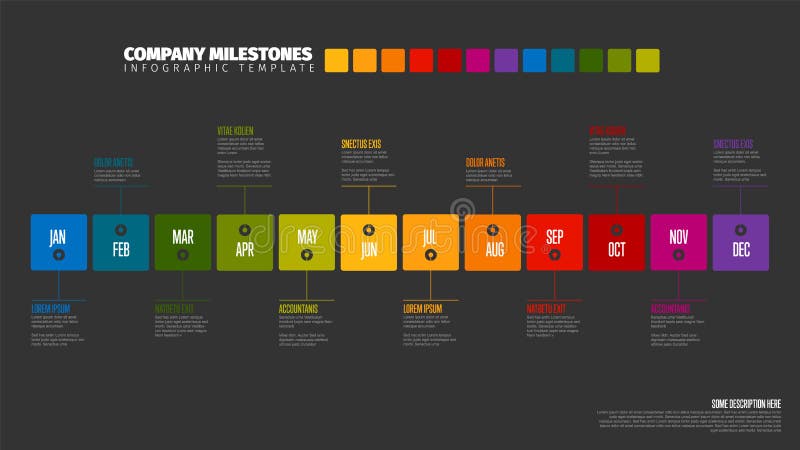 Full Year Dark Timeline Template Stock Vector - Illustration of ... Full Year Dark Timeline Template Stock Vector - Illustration of ...