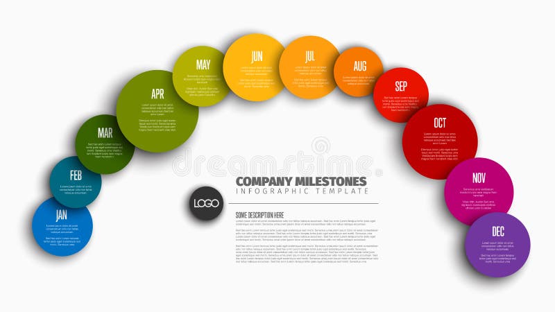 Full Year Timeline Template Stock Vector - Illustration of background ...