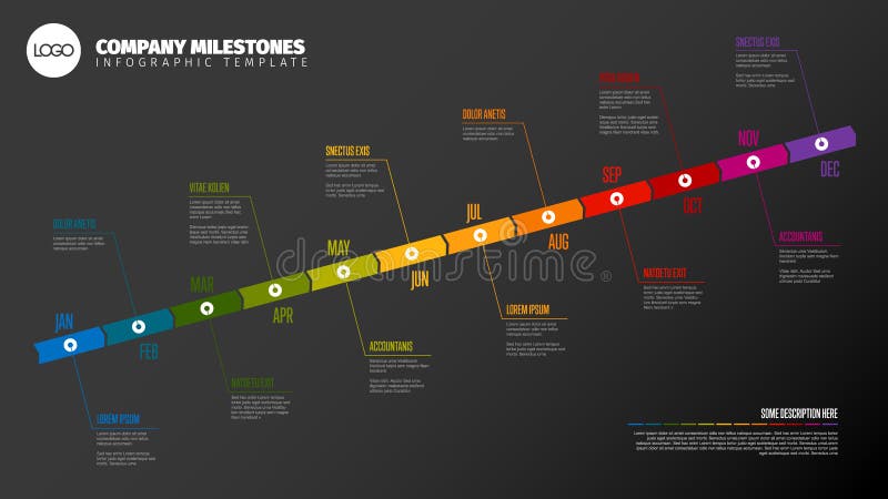 Infographic Diagonal Timeline Report Template Stock Vector ...