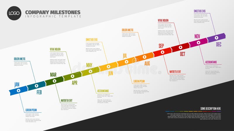 Full Year Timeline Template Stock Vector - Illustration of abstract ...
