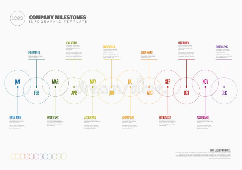 Full Year Timeline Template Stock Vector - Illustration of light ...