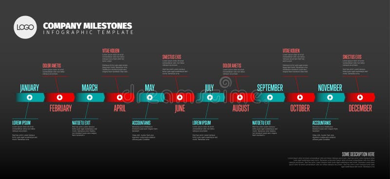 Full Year Timeline Template Stock Vector - Illustration of abstract ...