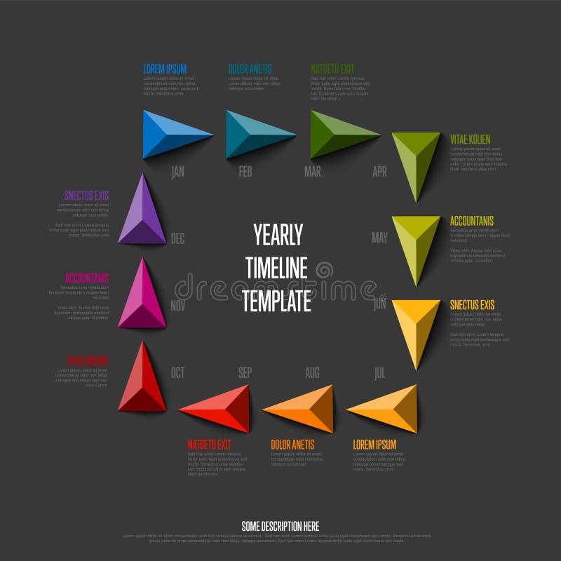 Full Year Timeline Template Made from Triangle Arrows Dark Version ...