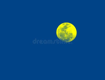Full Yellow Moon in Blue Background Stock Photo - Image of golden, blue ...