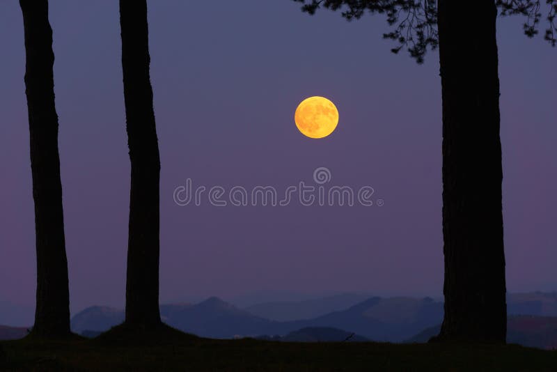 Yellow Moon Star Clouds Night Sky Stock Image - Image of blue, night ...