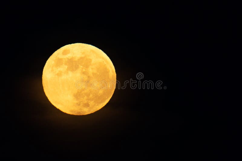 A Full Yellow Moon on the Sky Stock Image - Image of full, black: 201328397